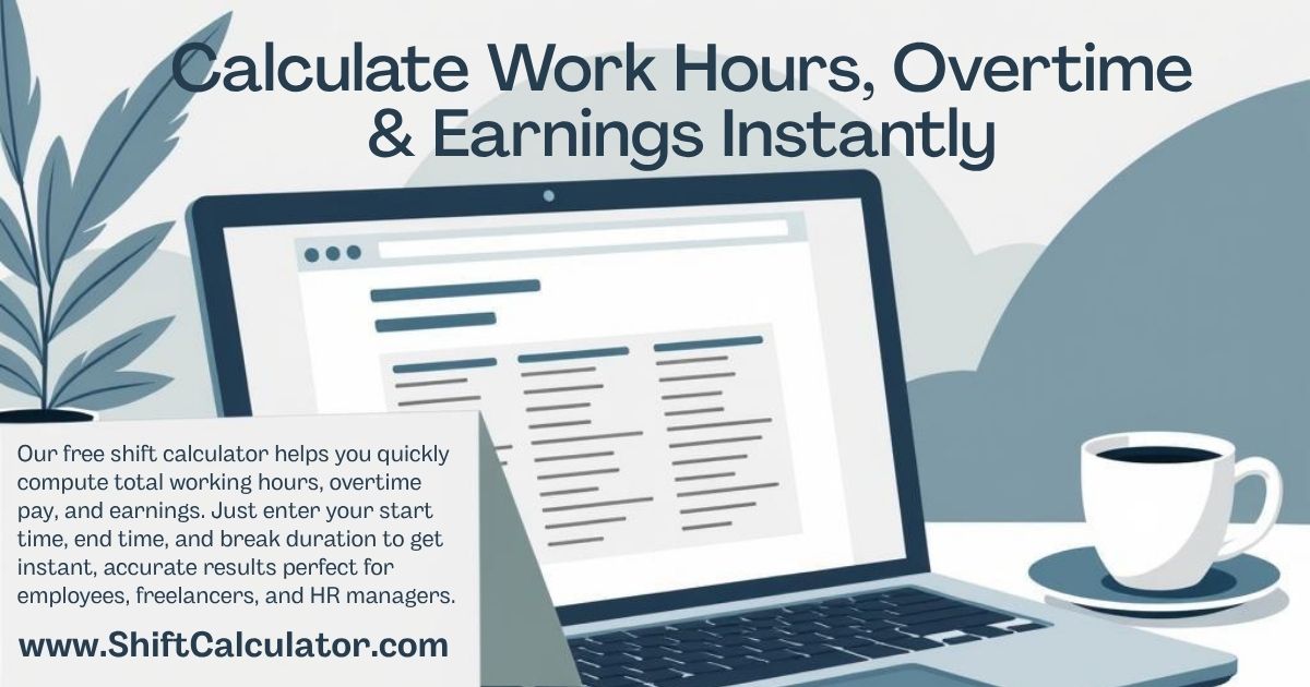 Shift Calculator - Calculate Work Hours, Overtime & Breaks